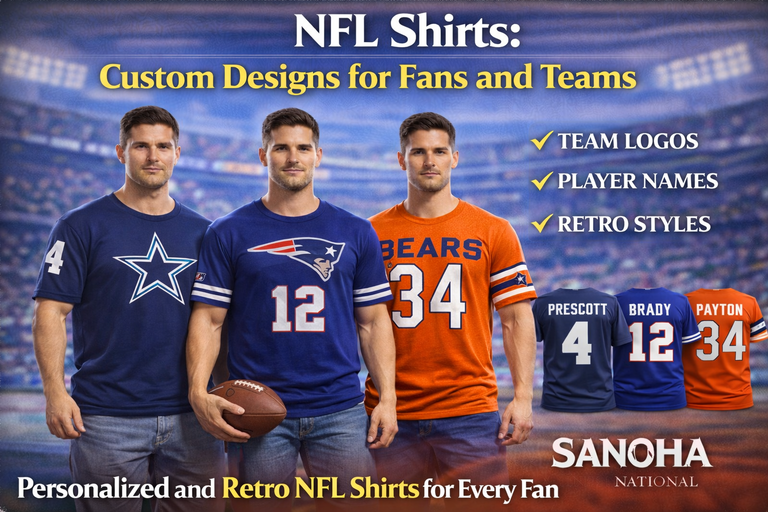 Custom NFL Shirts for Fans and Teams